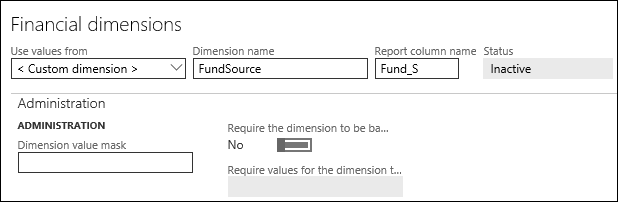 Set Up Financial Dimensions