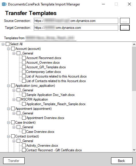 Importing and Exporting MSCRM DCP Templates