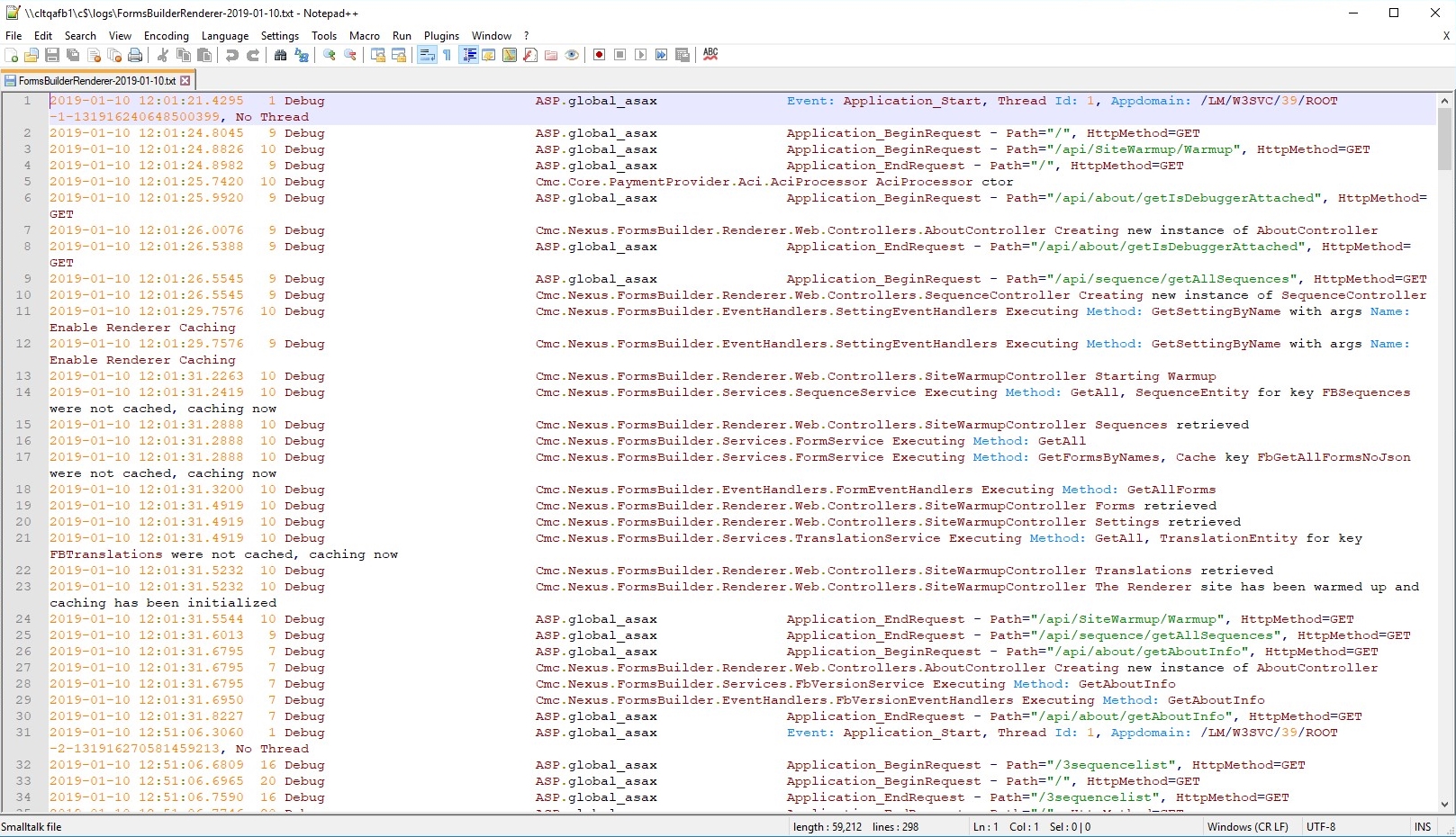Log File Locations & Names