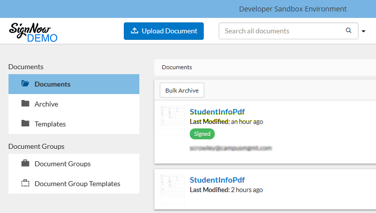 SignNow Workflow Sample - Single Signer
